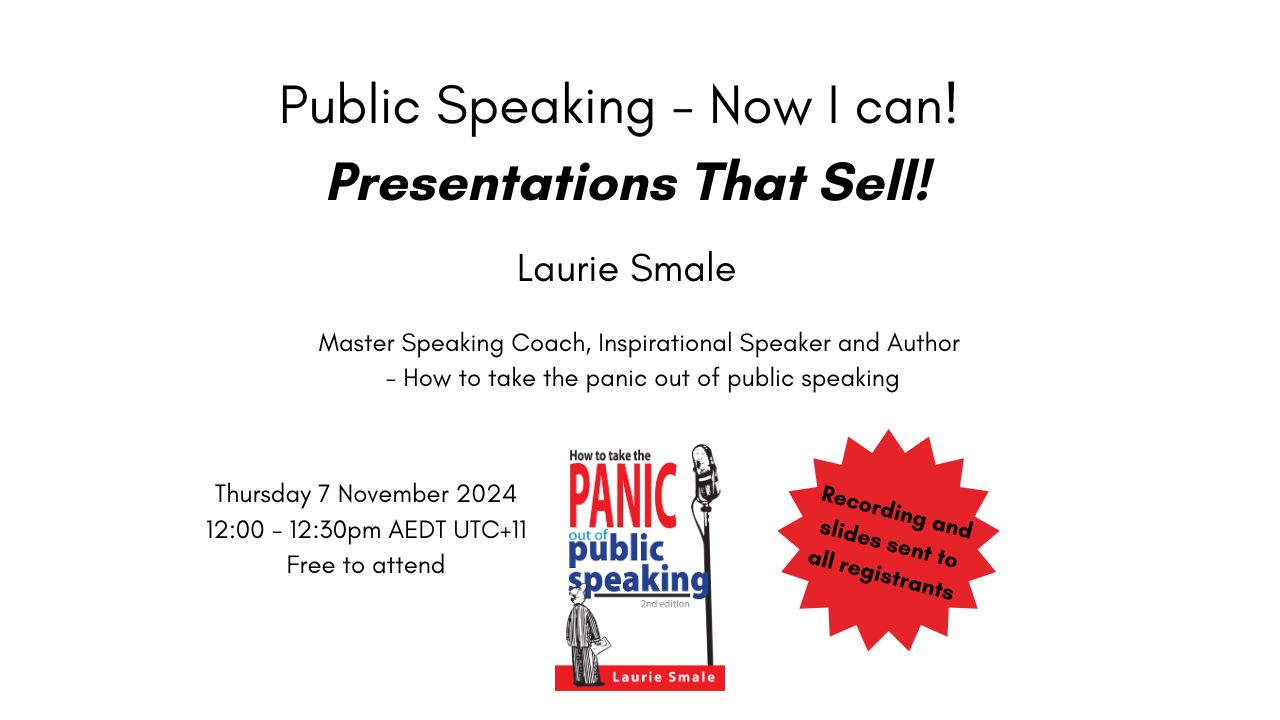 Webinar 5 Public Speaking - Now I can! Presentations That Sell ...